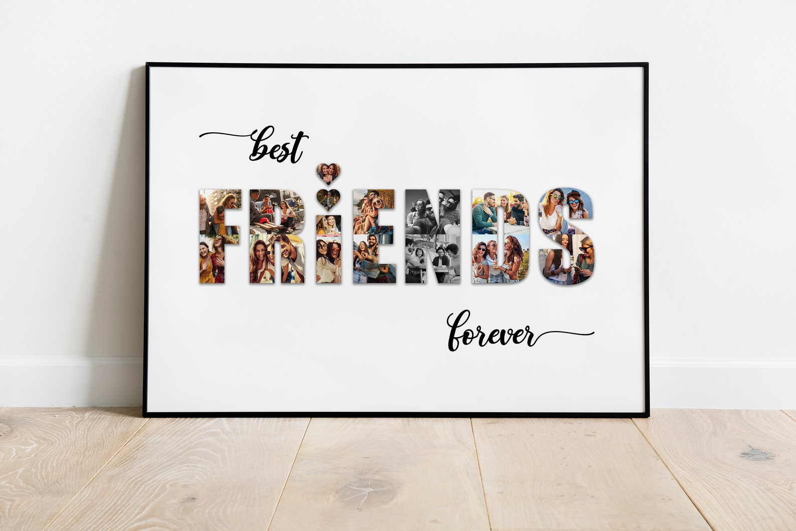 Friends Collage Template 24X30, Personalized Gift for Friend, PSD, Best ...