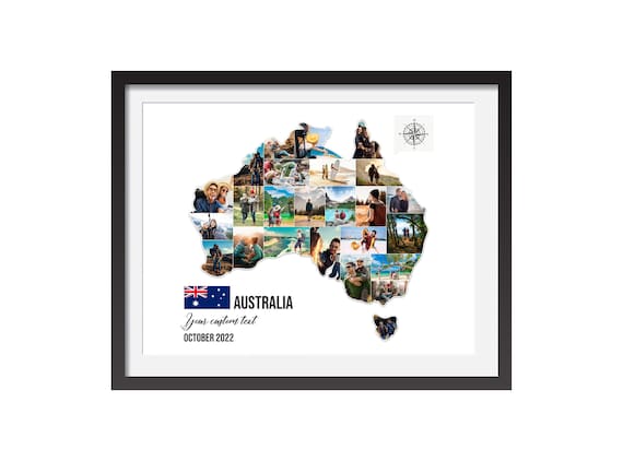 Personalized Australia Travel Map Australia Map Photo - Etsy