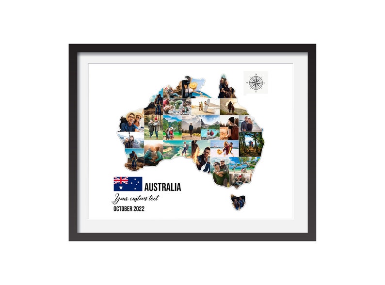 Personalized Australia Travel Map Australia Map Photo - Etsy