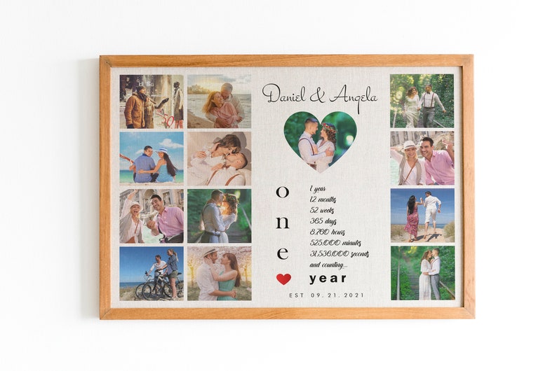 Personalize 1st Anniversary Photo Collage 1 Year Collage Gift - Etsy India