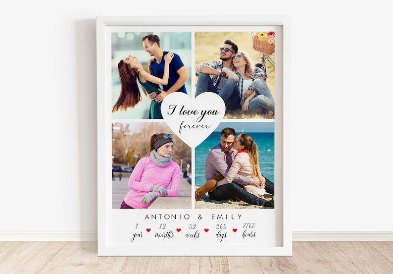 Personalize Anniversary Photo Collage Gift Custom 1st - Etsy India