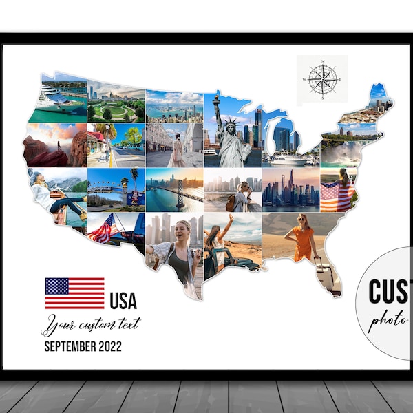 50 States Photo Map - Etsy