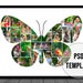 Butterfly Shape Photo Collage Template 12x16, Scrapbook Template, PSD ...