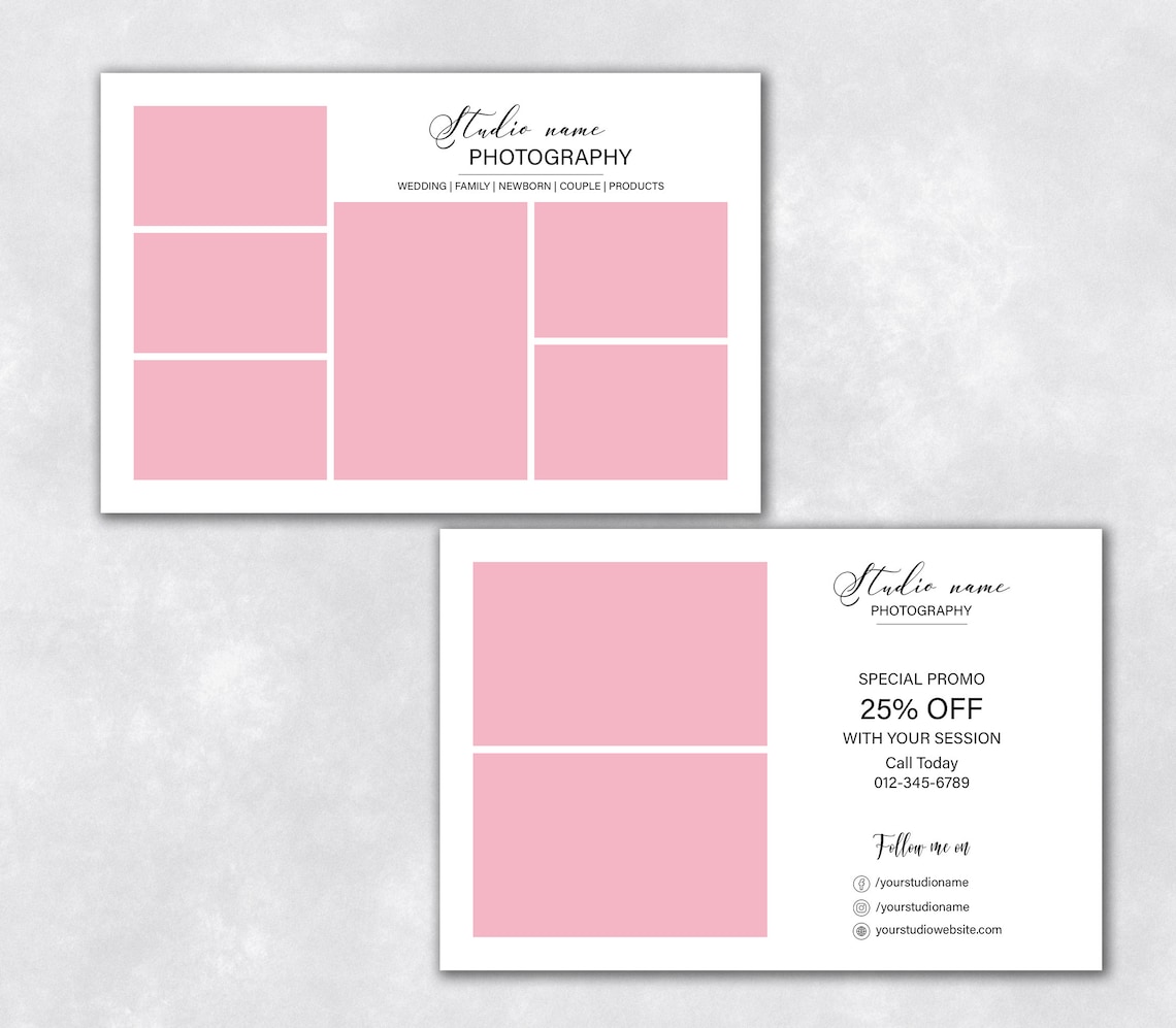 Photography Promo Card Template in 6x4 Double - Etsy