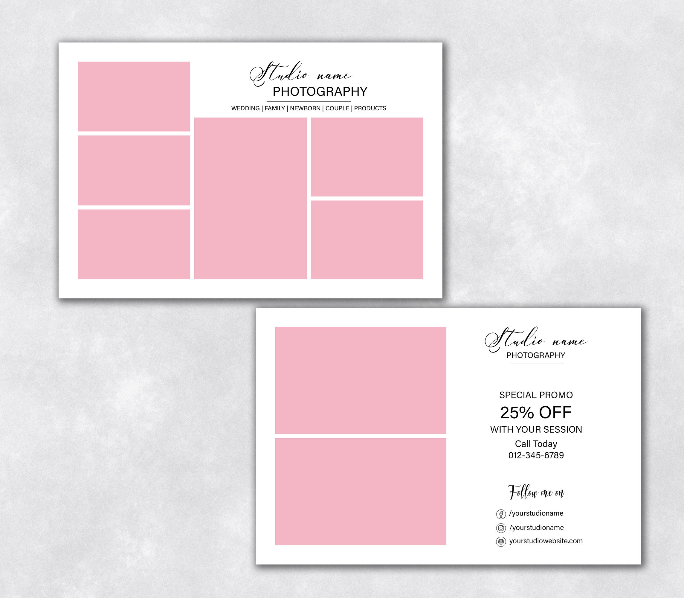 Photography Promo Card Template in 6x4 Double - Etsy