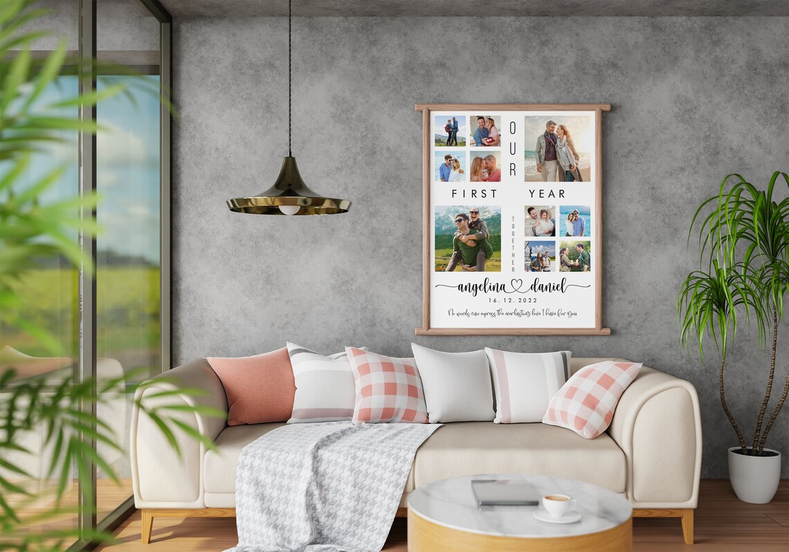 Personalize 1st Year Anniversary Photo Collage 1 Year Wedding - Etsy