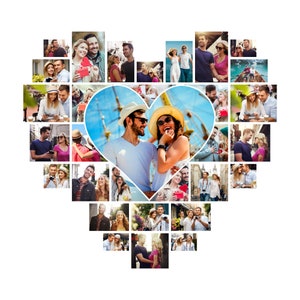Heart Photo Collage Templates Love Collage Digital Photo Collages ...