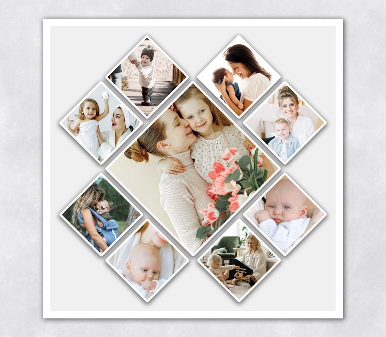 Buy Photo Collage Template in Diamond Shape Photography Portfolio ...