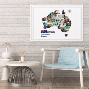 Personalized Australia Travel Map, Australia Map Photo Collage ...