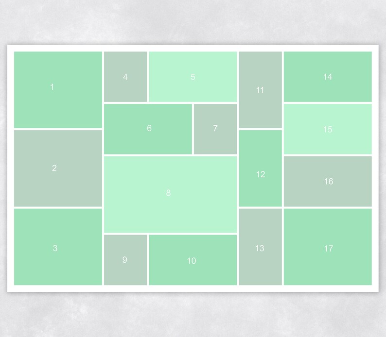 Photo Collage Template 24x36 Photoshop Collage Template - Etsy