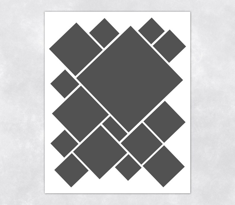 Photo Collage Template in Diamond Shape Photography Portfolio - Etsy