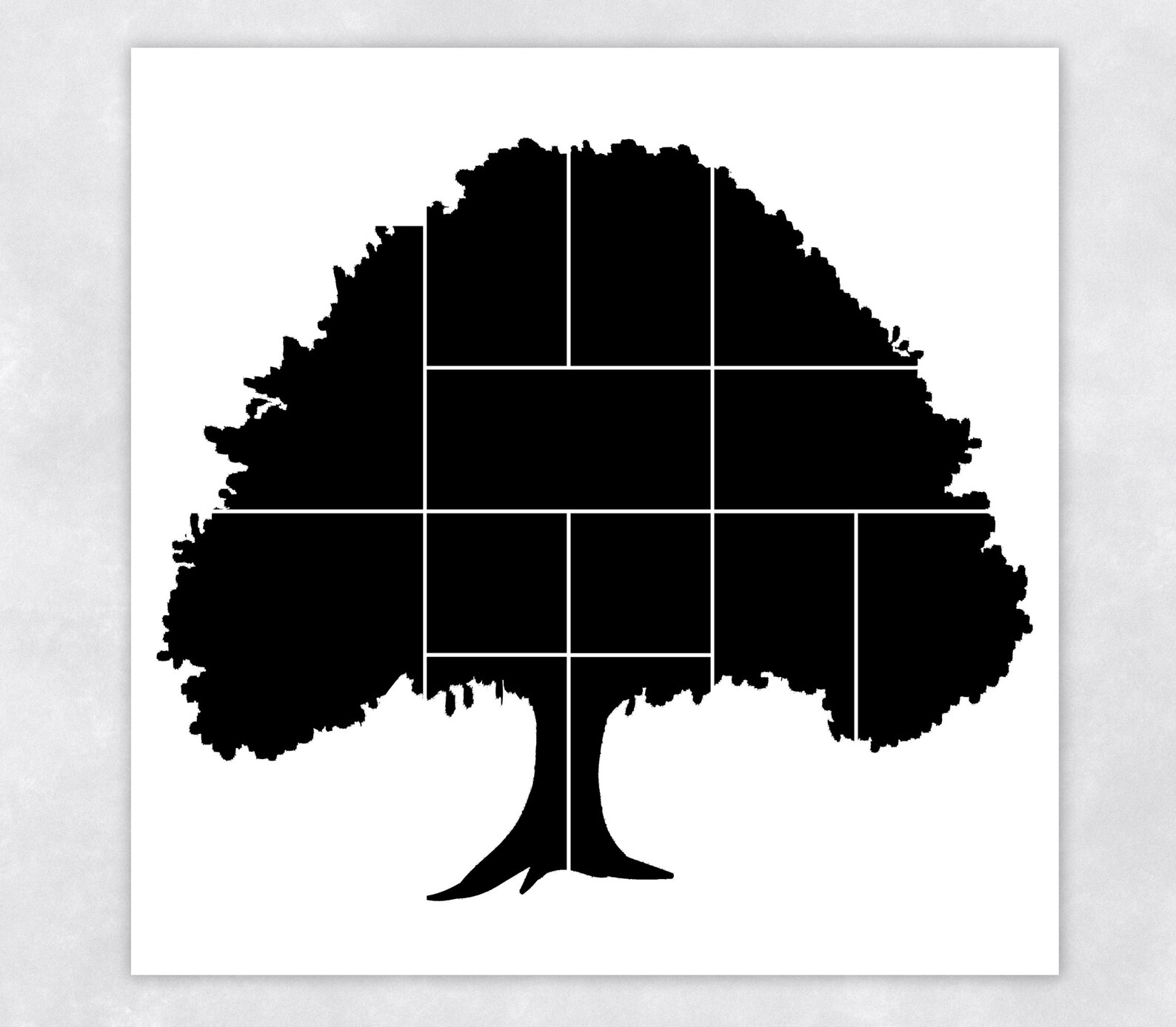 Tree Shape Photo Collage Templates 16x16 | Etsy