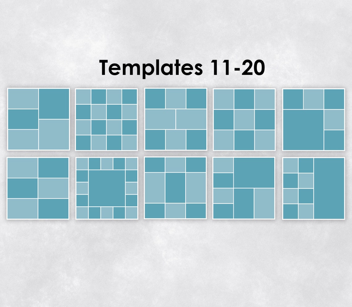Photo Collage Templates in 12x12 20 PSD Photoshop - Etsy