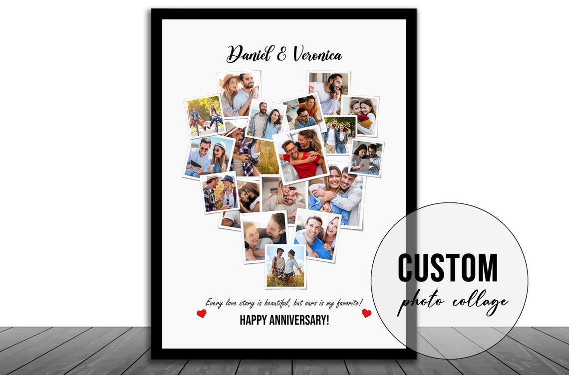 Personalize 1st Year Anniversary Photo Collage Gift 1 Year - Etsy