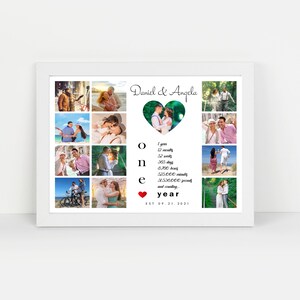 Buy Personalize 1st Anniversary Photo Collage 1 Year Collage Gift ...