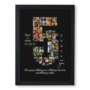 Personalize 5th Photo Collage, 5 Year Anniversary Collage, 5th ...