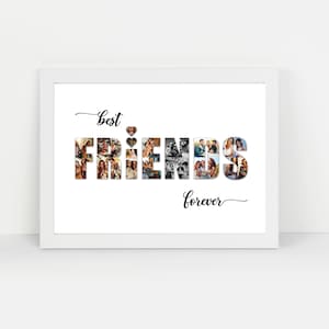Friends Collage Template 24X30, Personalized Gift for Friend, PSD, Best ...