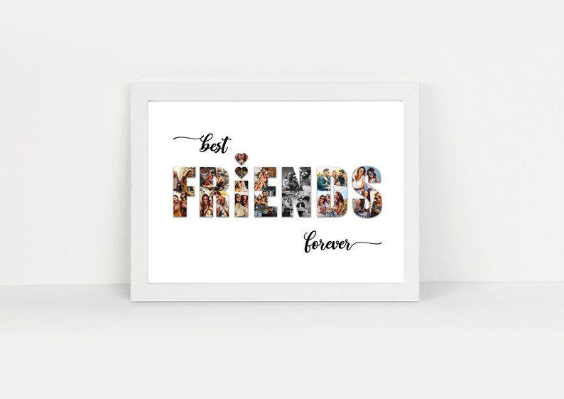 Friends Collage Template 24X30, Personalized Gift for Friend, PSD, Best ...