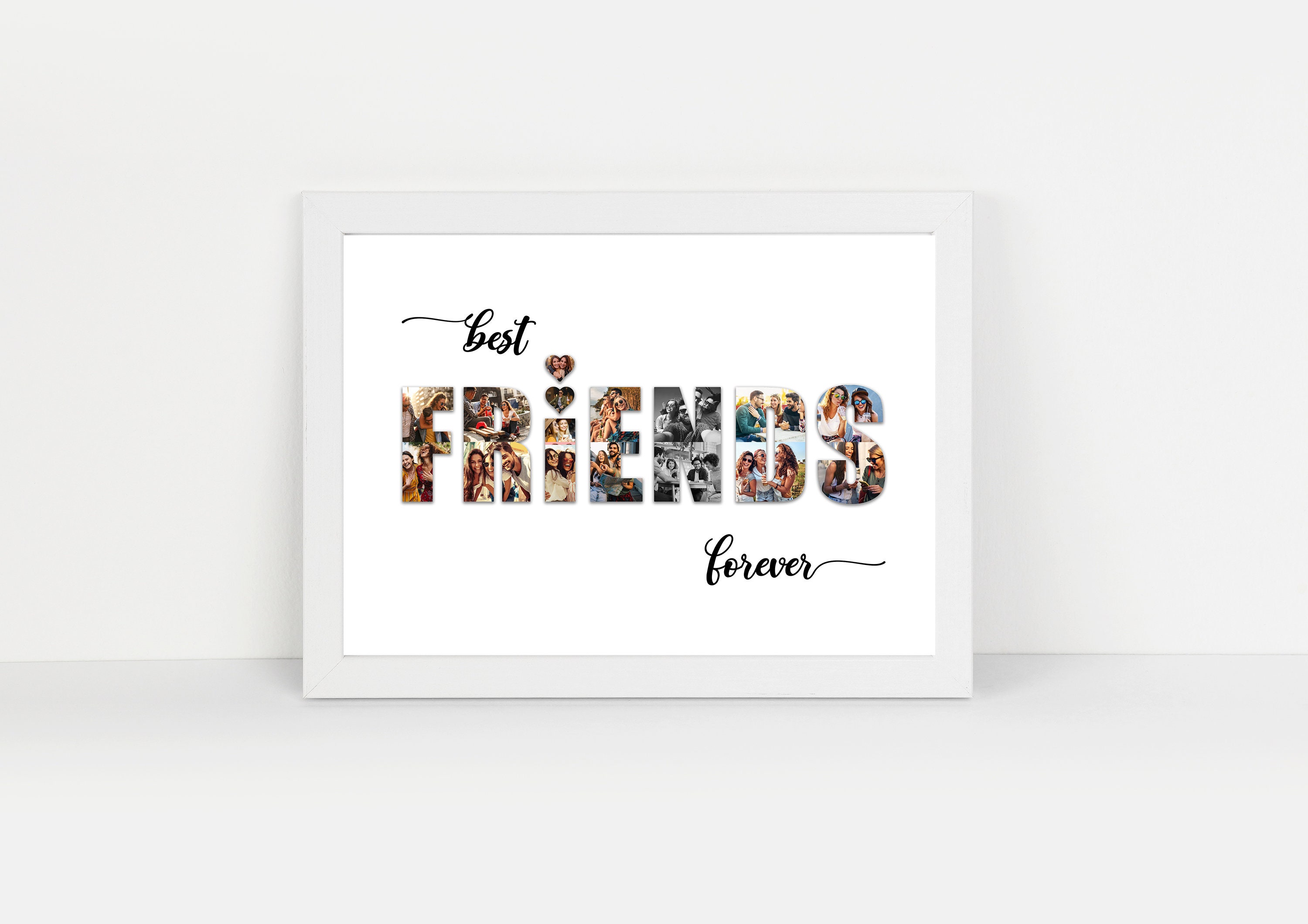 Friends Collage Template 24X30, Personalized Gift for Friend, PSD, Best ...