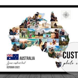 Personalized Australia Travel Map, Australia Map Photo Collage ...