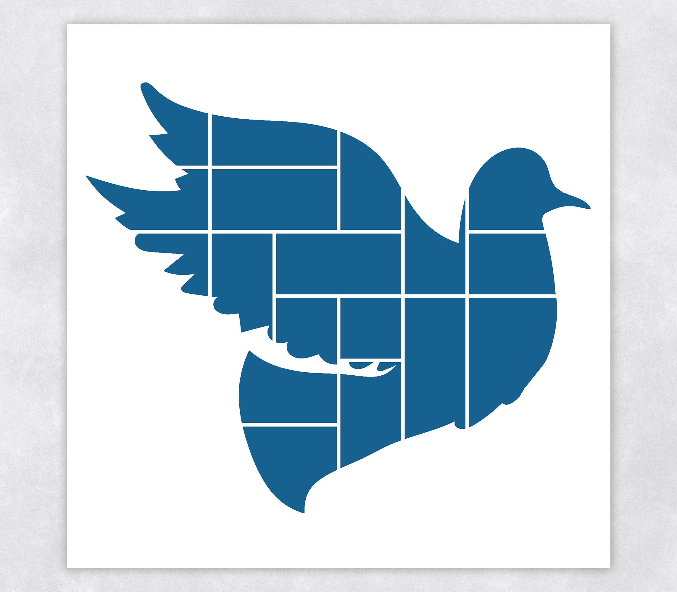 Photo Collage Template 20x20 Bird Shape - Etsy India