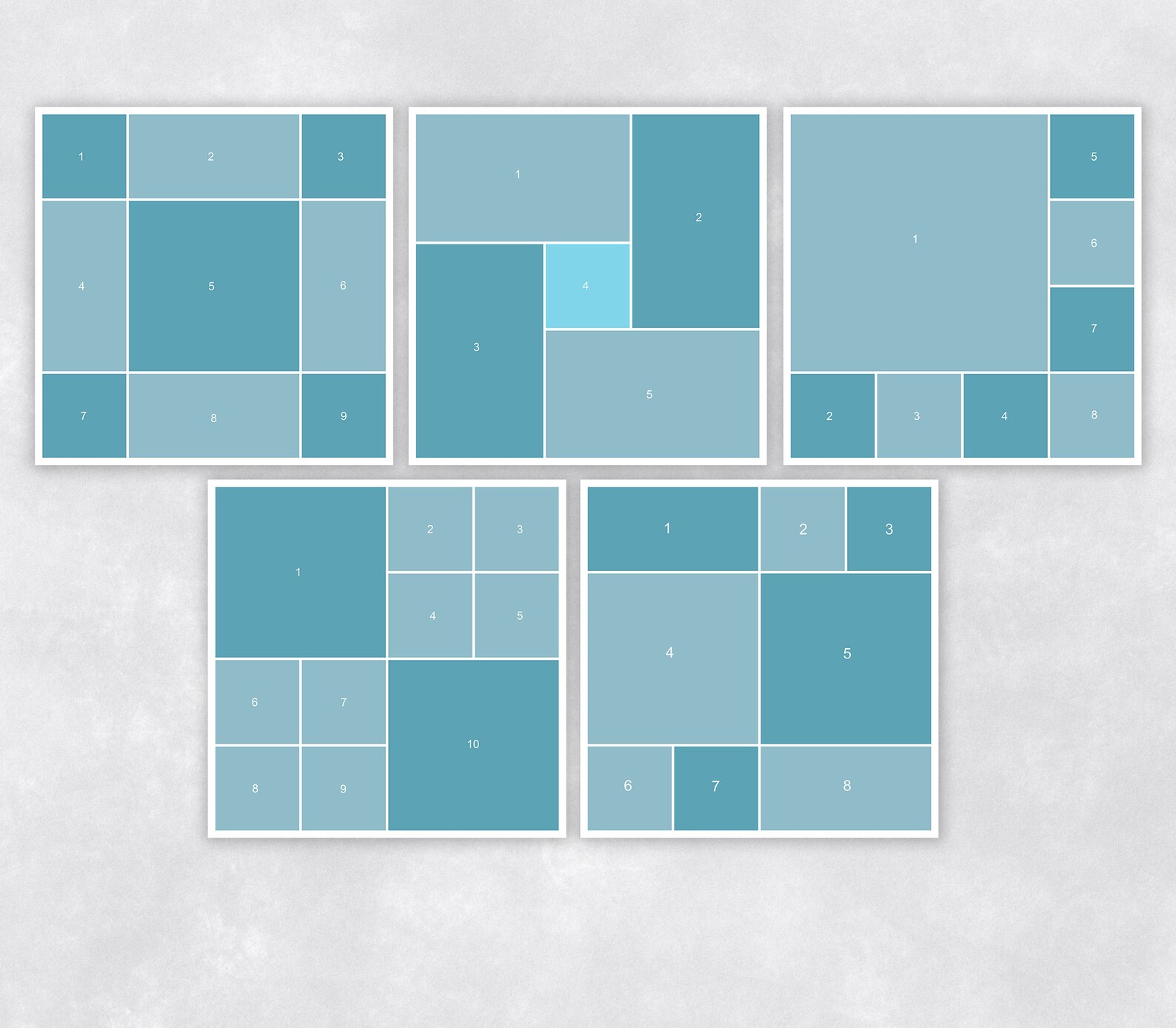 Photo Collage Templates in 16x16 5 Photoshop - Etsy