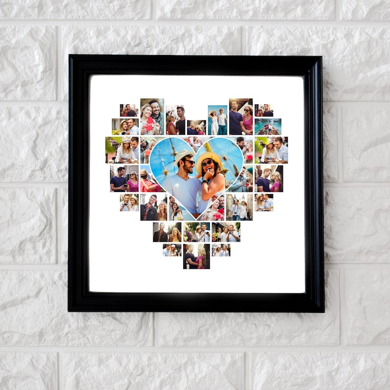 Heart Photo Collage Templates Love Collage Digital Photo - Etsy