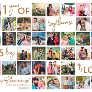 Personalize 1st Year Anniversary Photo Collage Gift, 1 Year Anniversary ...