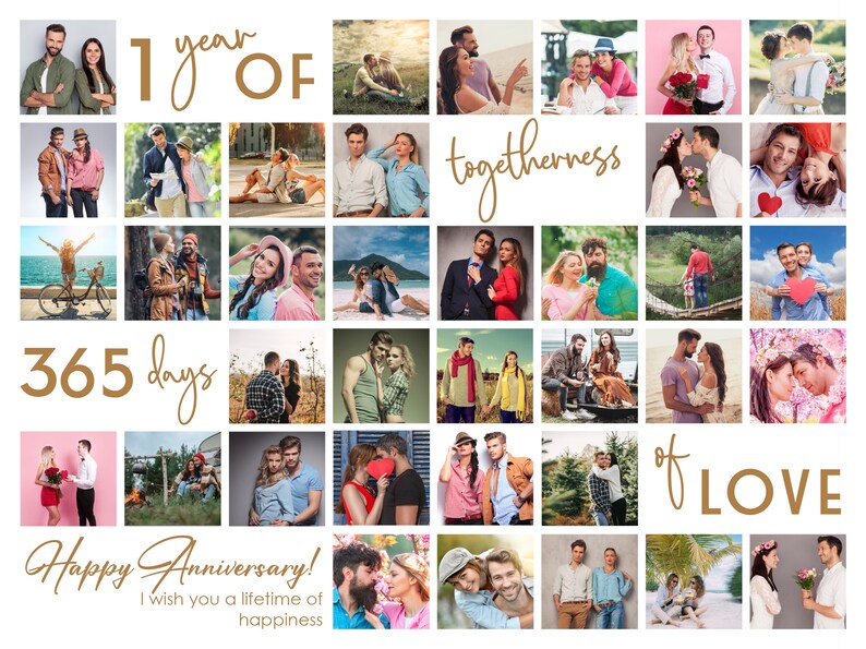Personalize 1st Year Anniversary Photo Collage Gift 1 Year - Etsy