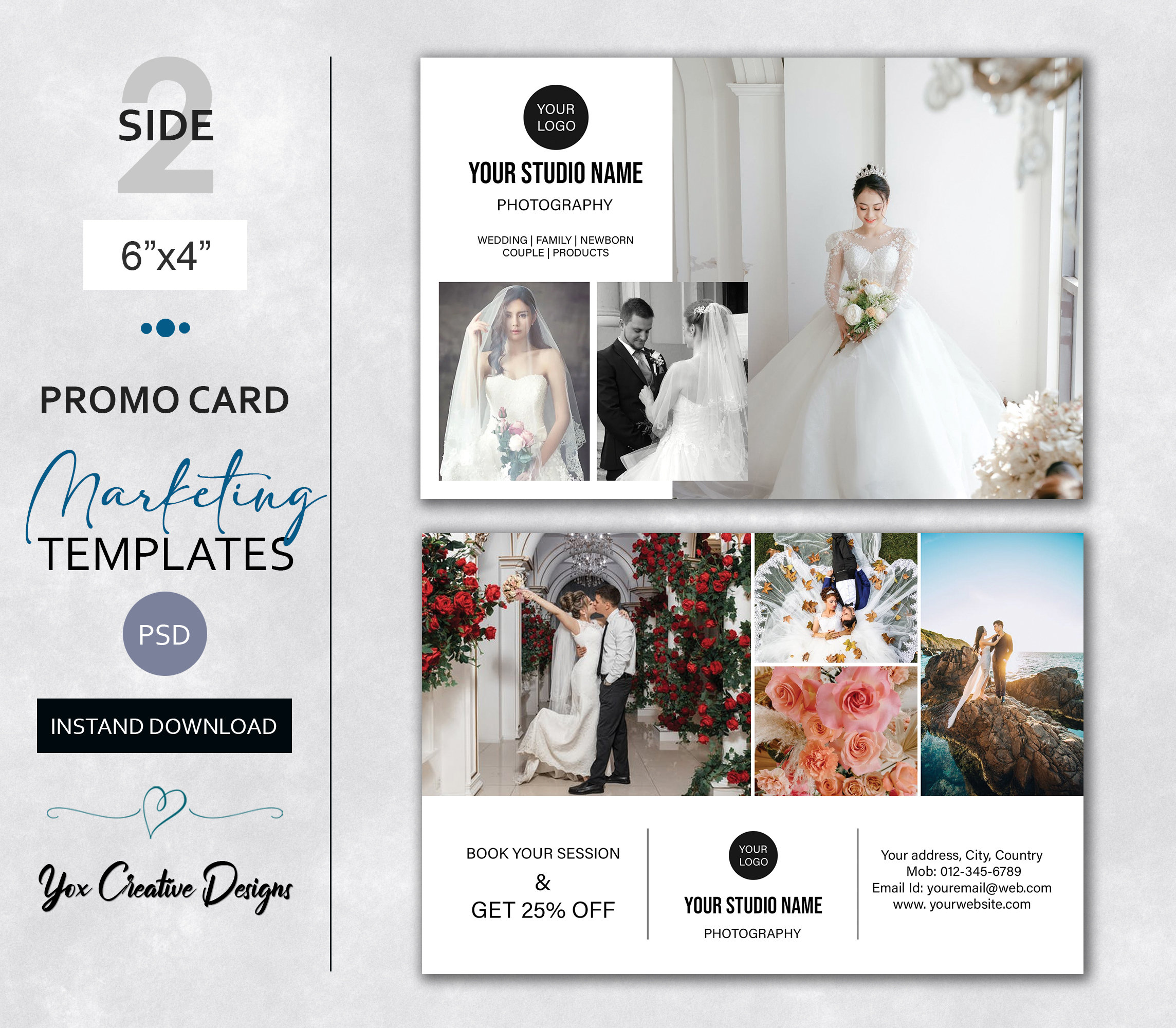 Photography Promo Card Template in 6x4 Double - Etsy India