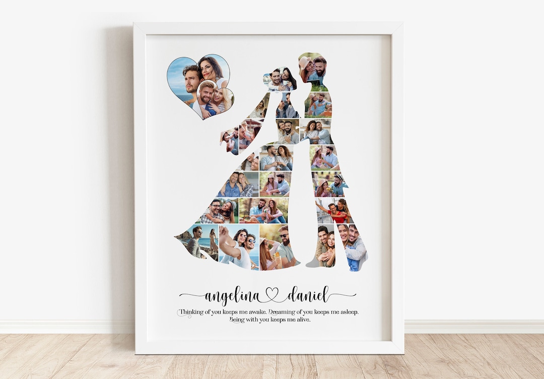 Personalized Couples Love Photo Collage, Wedding Anniversary Collage ...