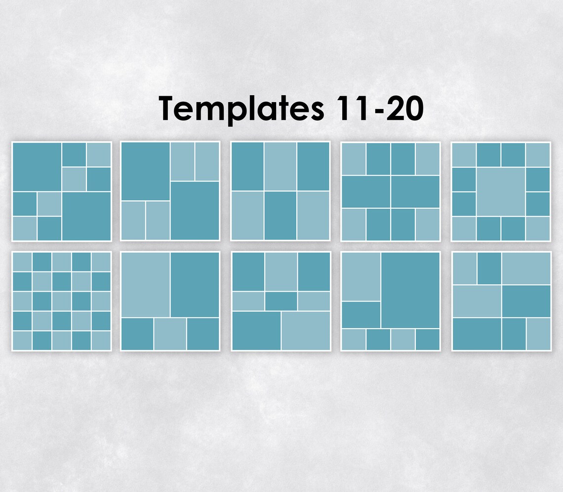 Photo Collage Templates in 12x12 20 PSD Photoshop | Etsy