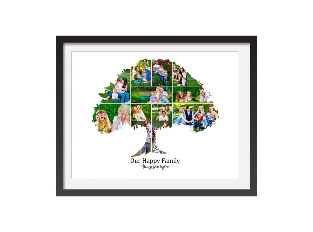 Family Tree Photo Collage Template: Printable Wall Art (PSD Digital ...
