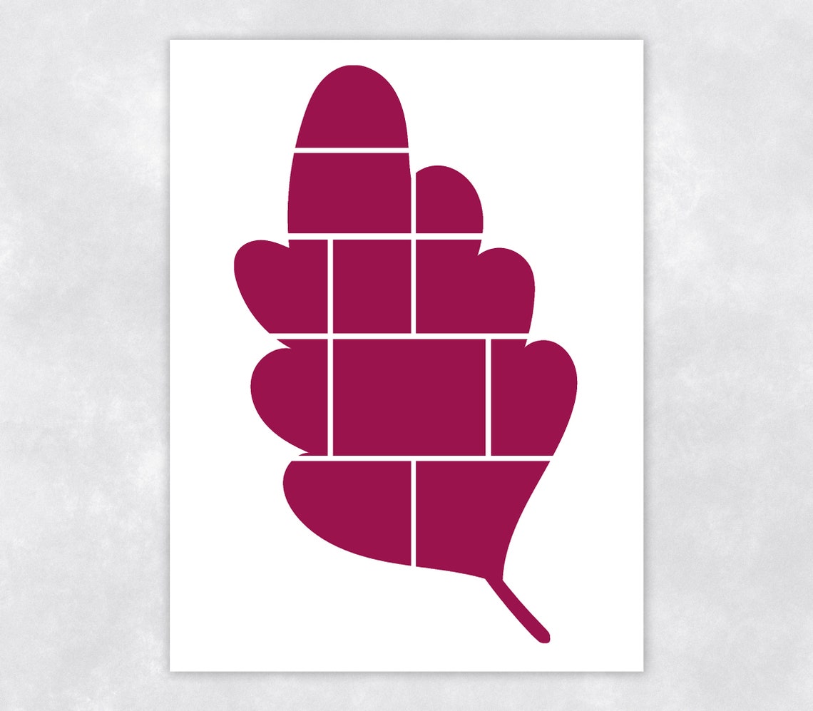 Leaf Shape Photo Collage Photo Collage Template in PSD Mood - Etsy