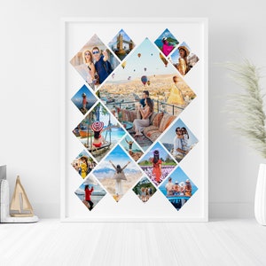 Buy Photo Collage Template in Diamond Shape, Personalized Gift Collage ...