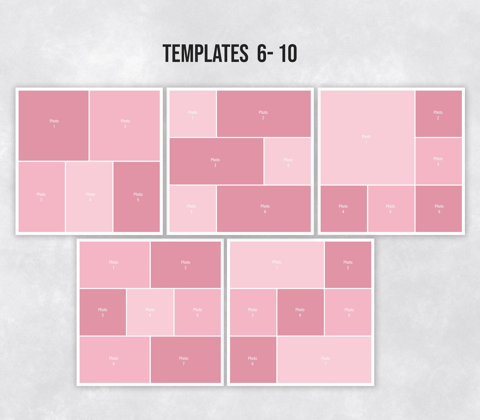 Photo Collage Templates in 4x4 Photoshop | Etsy India
