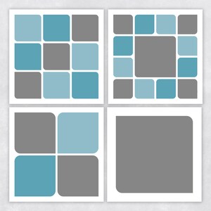 Buy Photo Collage Template Kit of 4 Collages in 18"x18", Photoshop ...