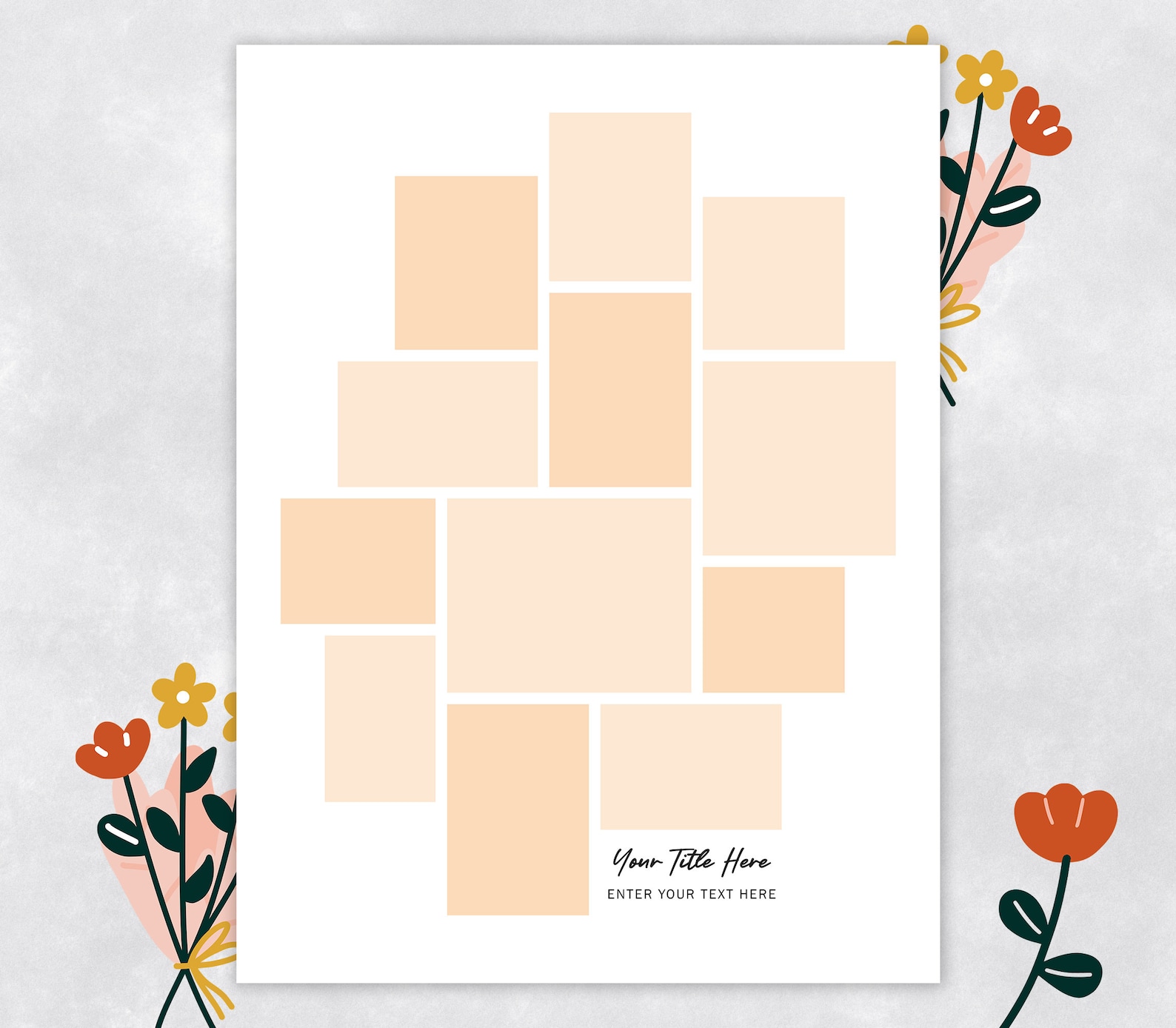 Photo Collage Template in 18x24 Photoshop | Etsy