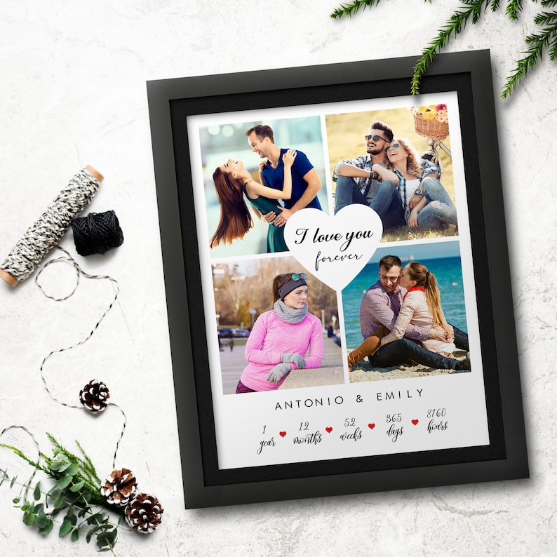 Personalize Anniversary Photo Collage Gift Custom 1st - Etsy India