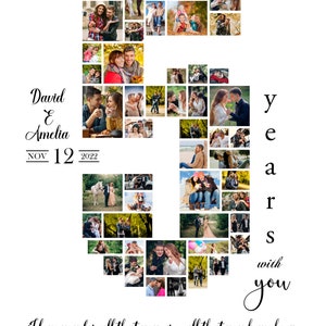 Personalize 5th Photo Collage, 5 Year Anniversary Collage, 5th ...