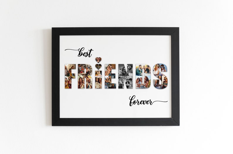 Friends Collage Template 24X30, Personalized Gift for Friend, PSD, Best ...