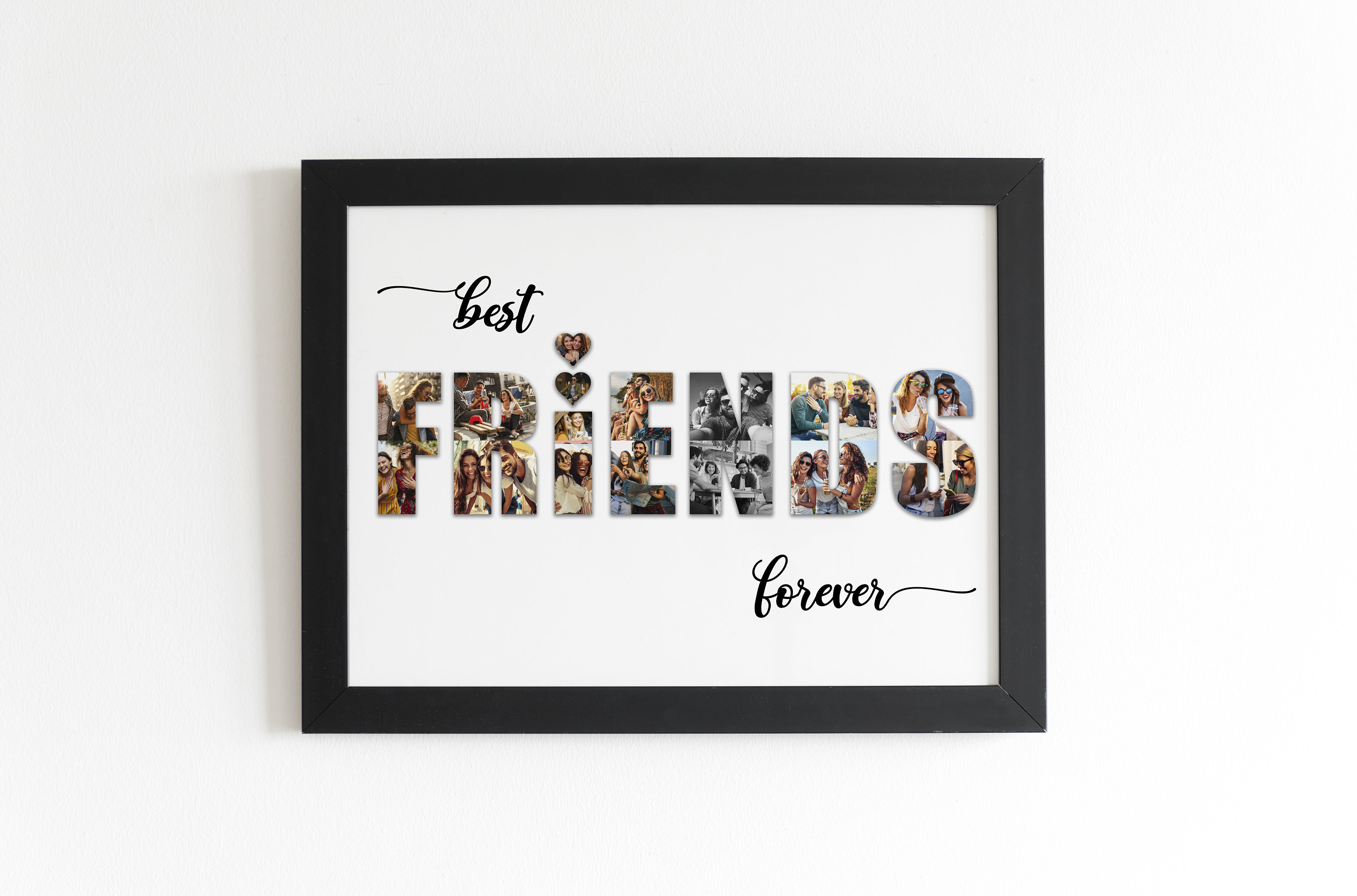 Friends Collage Template 24X30, Personalized Gift for Friend, PSD, Best ...