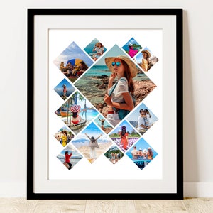 Buy Photo Collage Template in Diamond Shape, Personalized Gift Collage ...