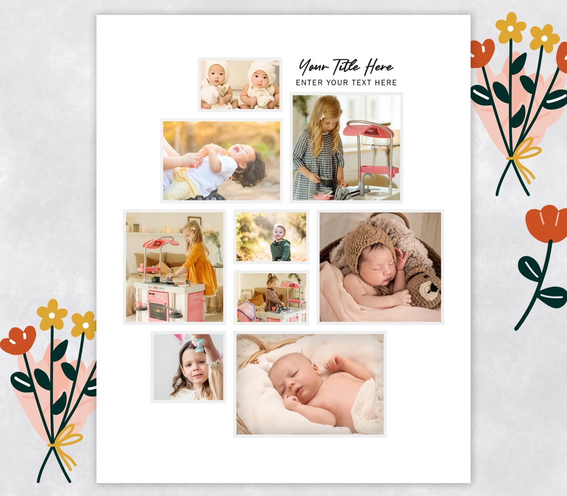 Photo Collage Templates in 16x20 Two Photoshop | Etsy