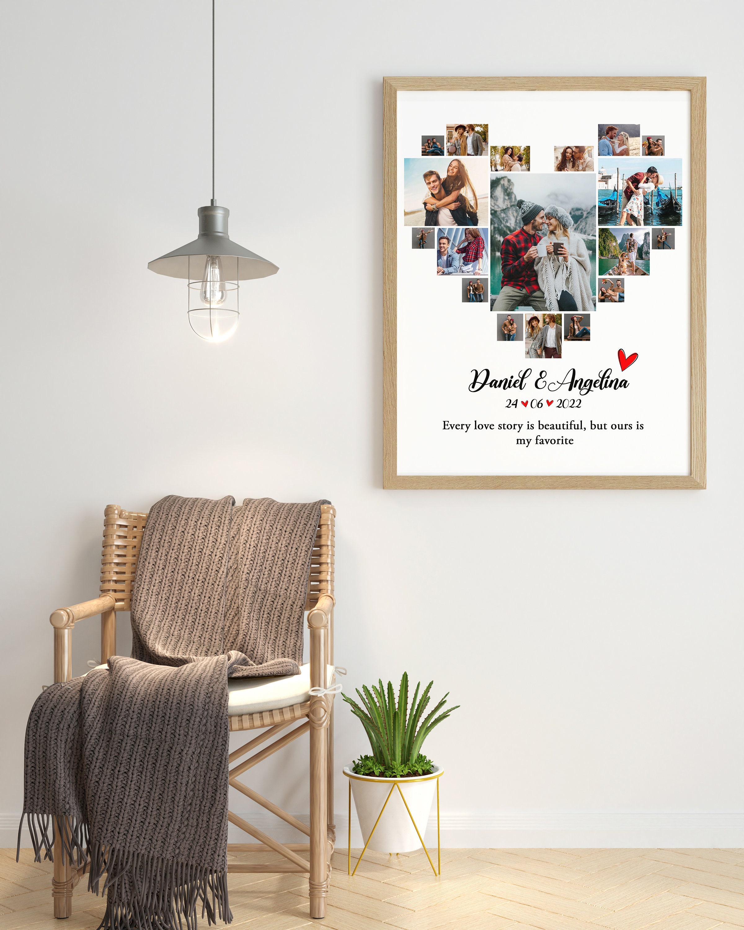 Heart Shape Photo Collage Template Anniversary Gift for Him - Etsy