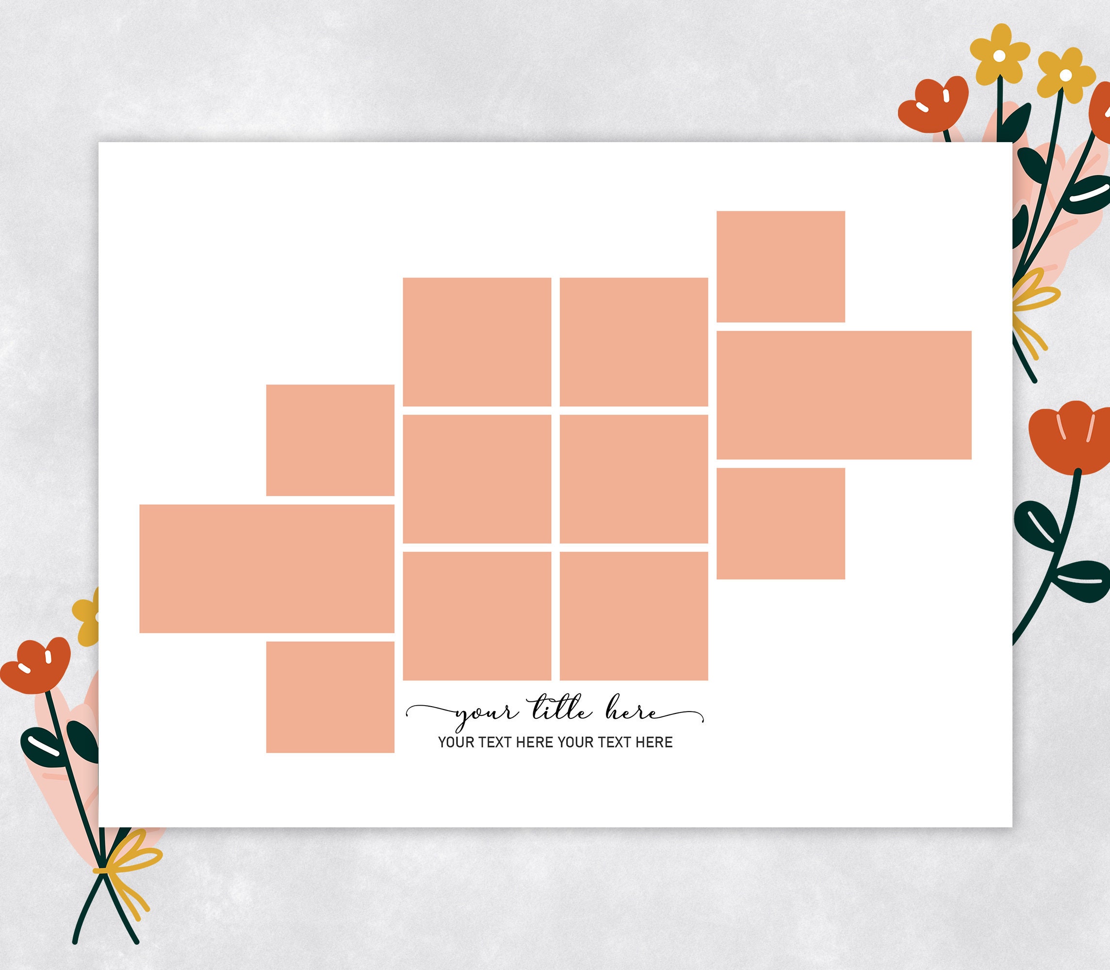 Photo Collage Template in 18x24 12x16 - Etsy