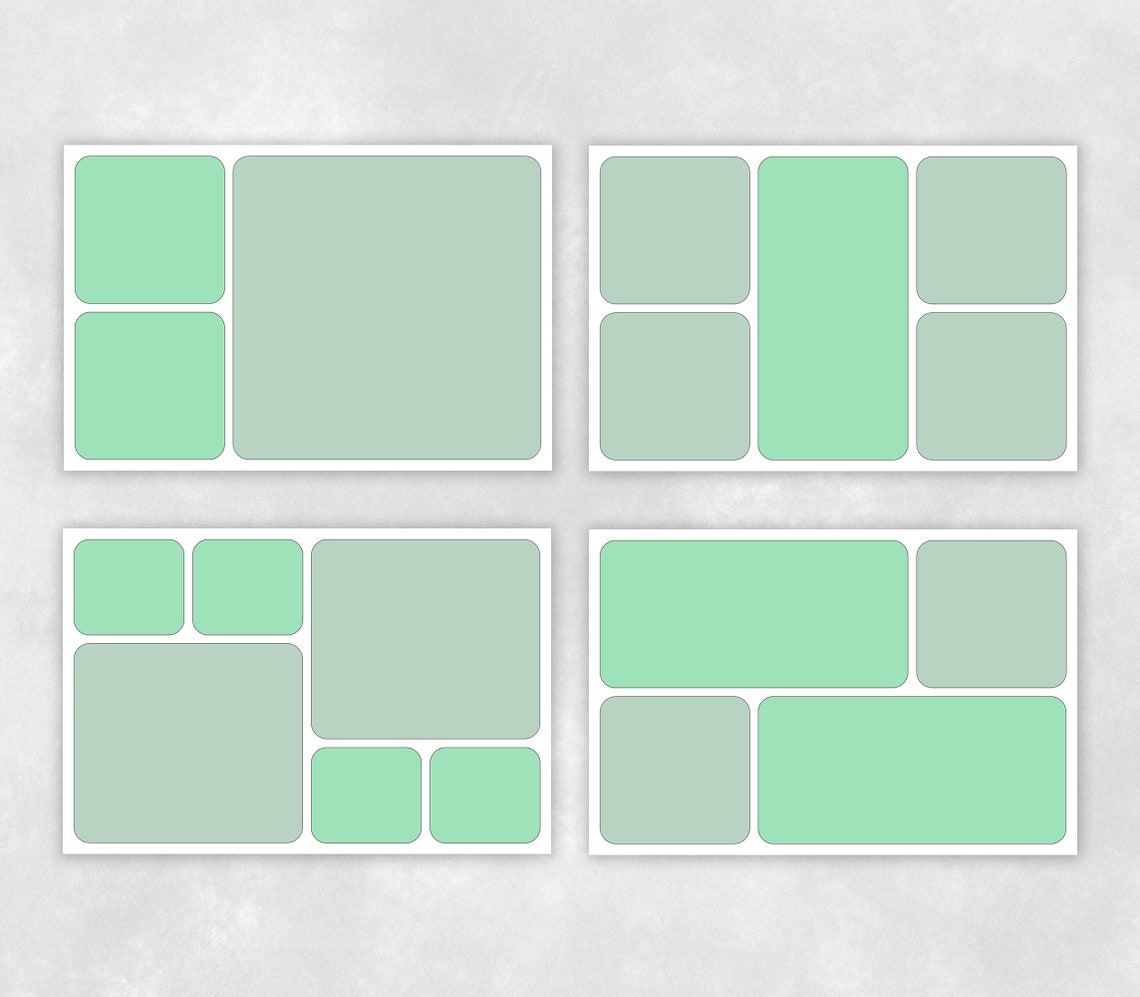 Photo Collage Template Kit in 6x4 8 Rounded - Etsy