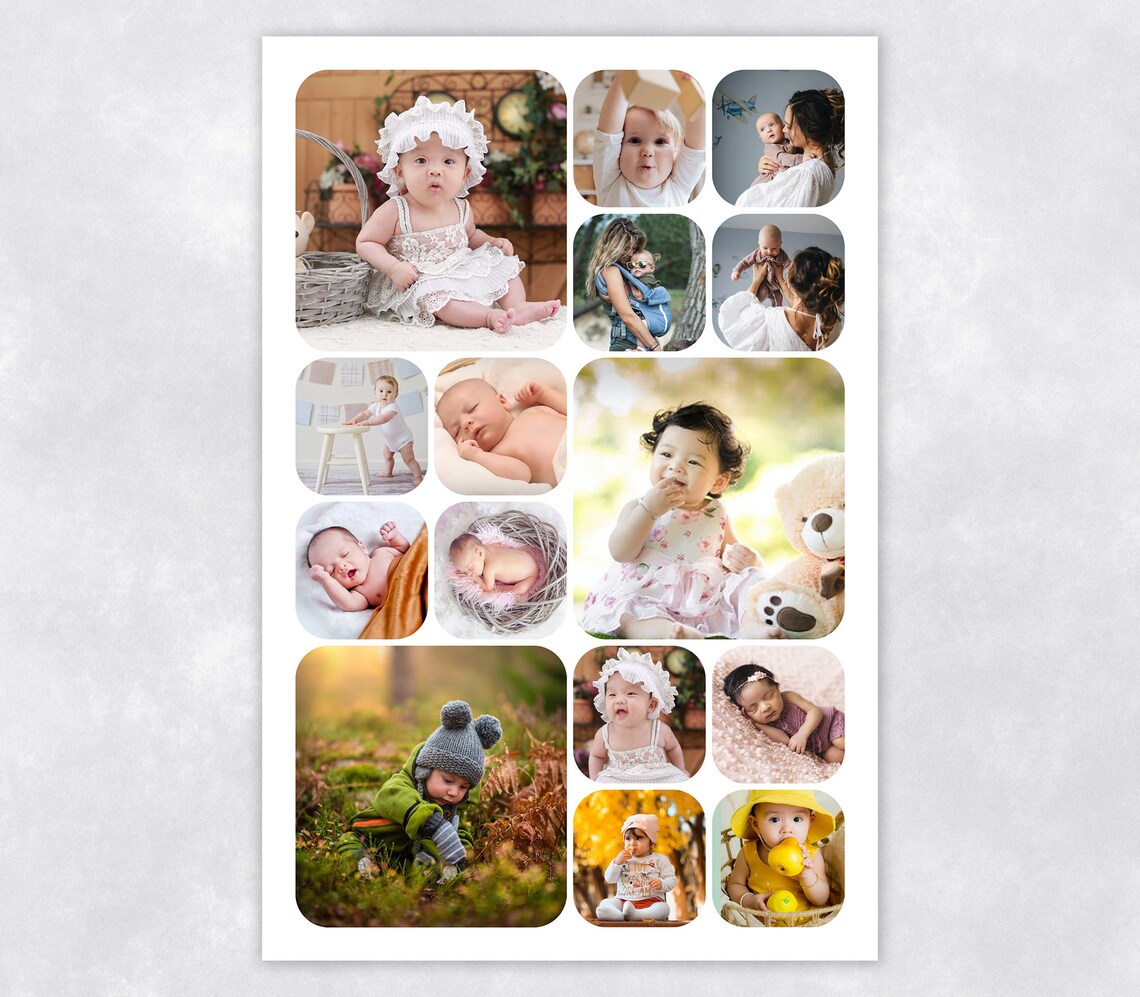 Buy Photo Collage Template 24x36 With Rounded and Square Corners Online ...