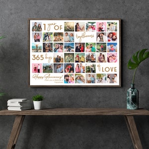 Personalize 1st Year Anniversary Photo Collage Gift, 1 Year Anniversary ...