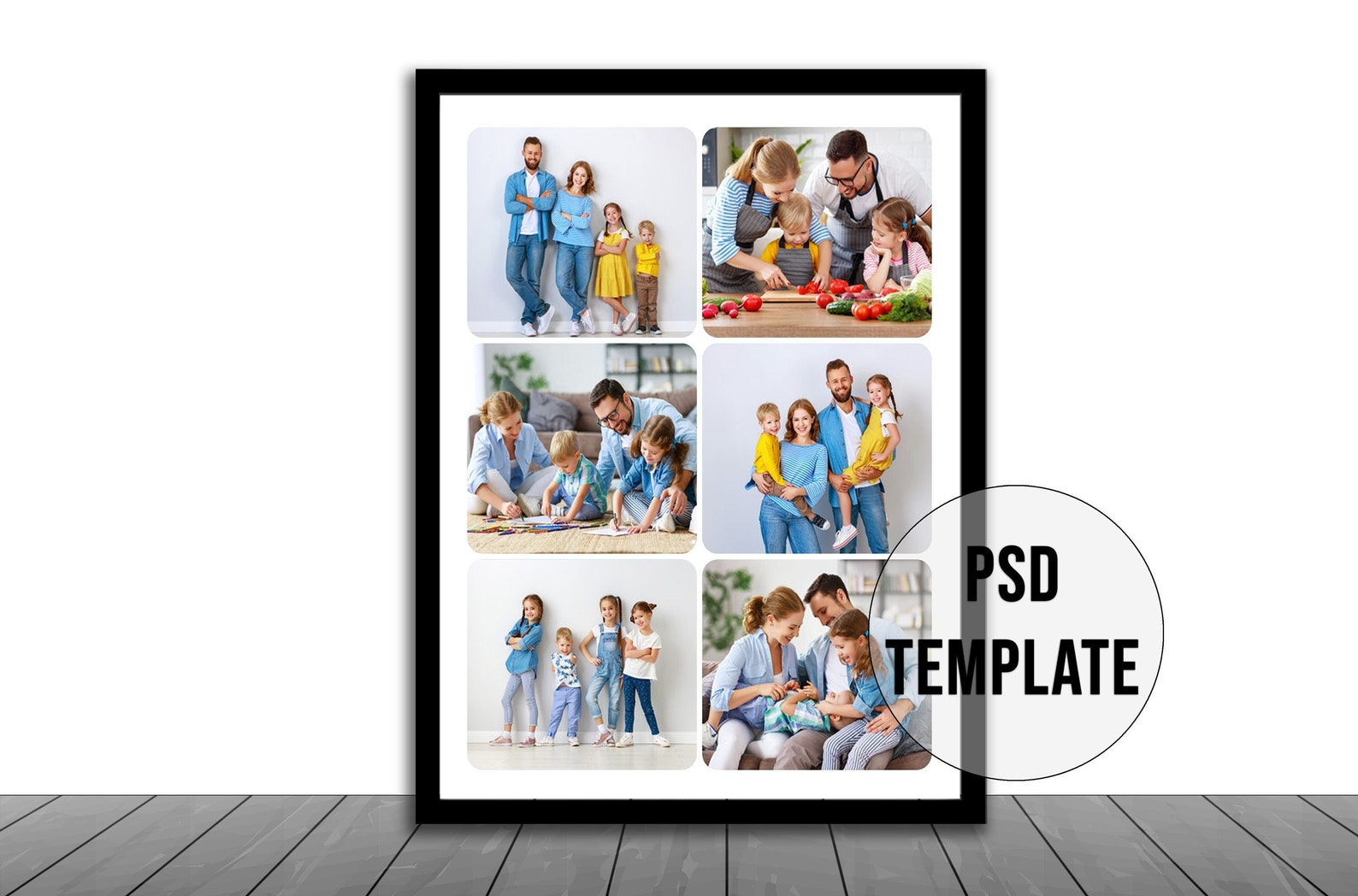 Photo Collage Templates With Rounded Corners in 16x20 Inches - Etsy India